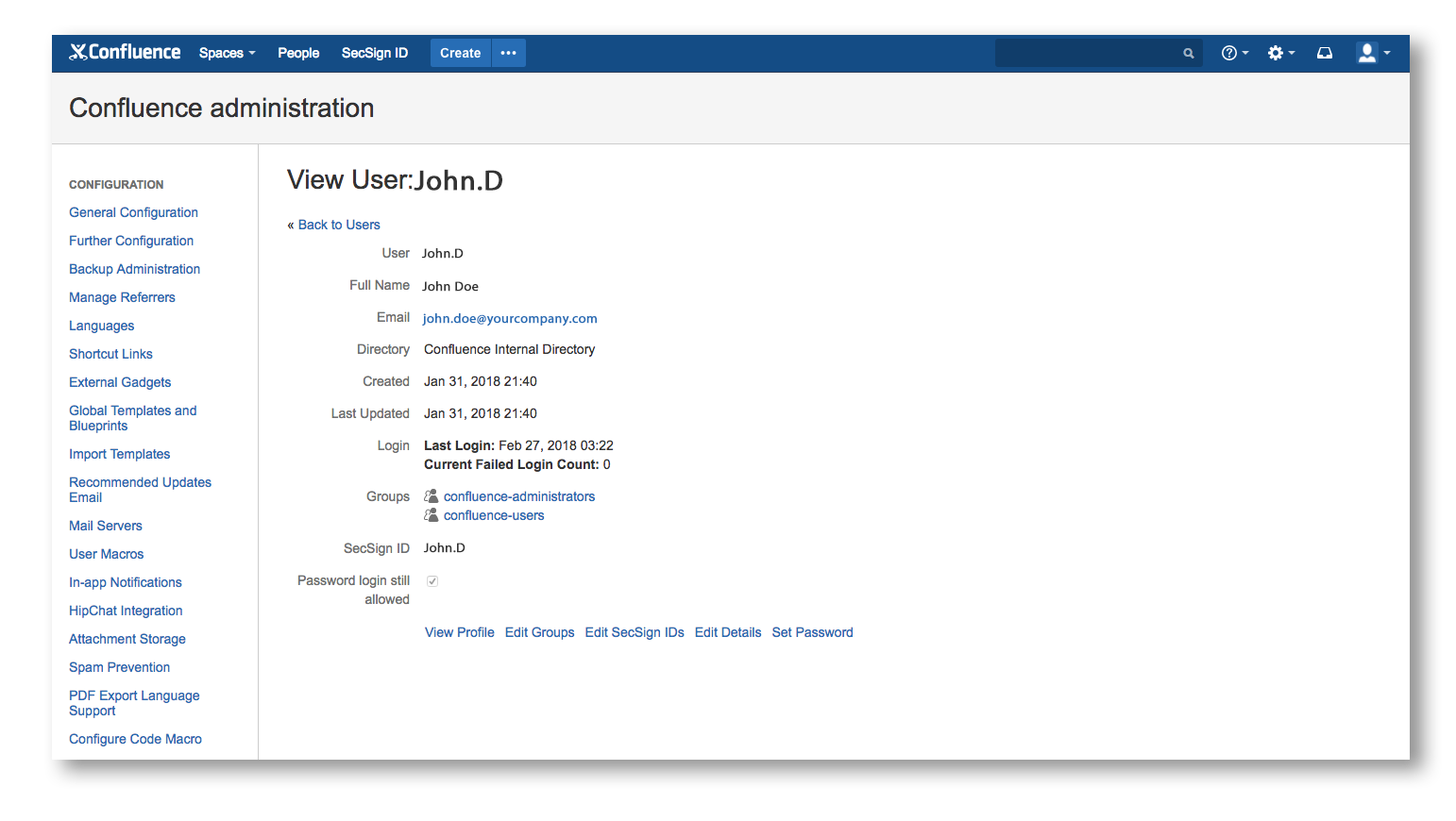 Confluence Two-Factor Authentication | SecSign 2FA