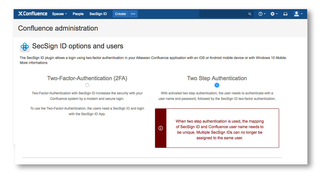 Confluence Two-Factor Authentication | SecSign 2FA