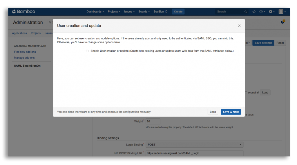 Bamboo SAML 6 - SecSign 2FA